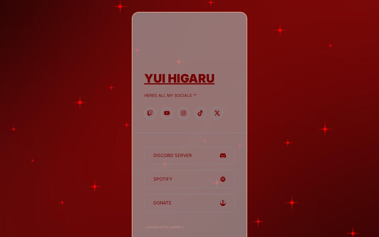 Yui Higaru's social carrd